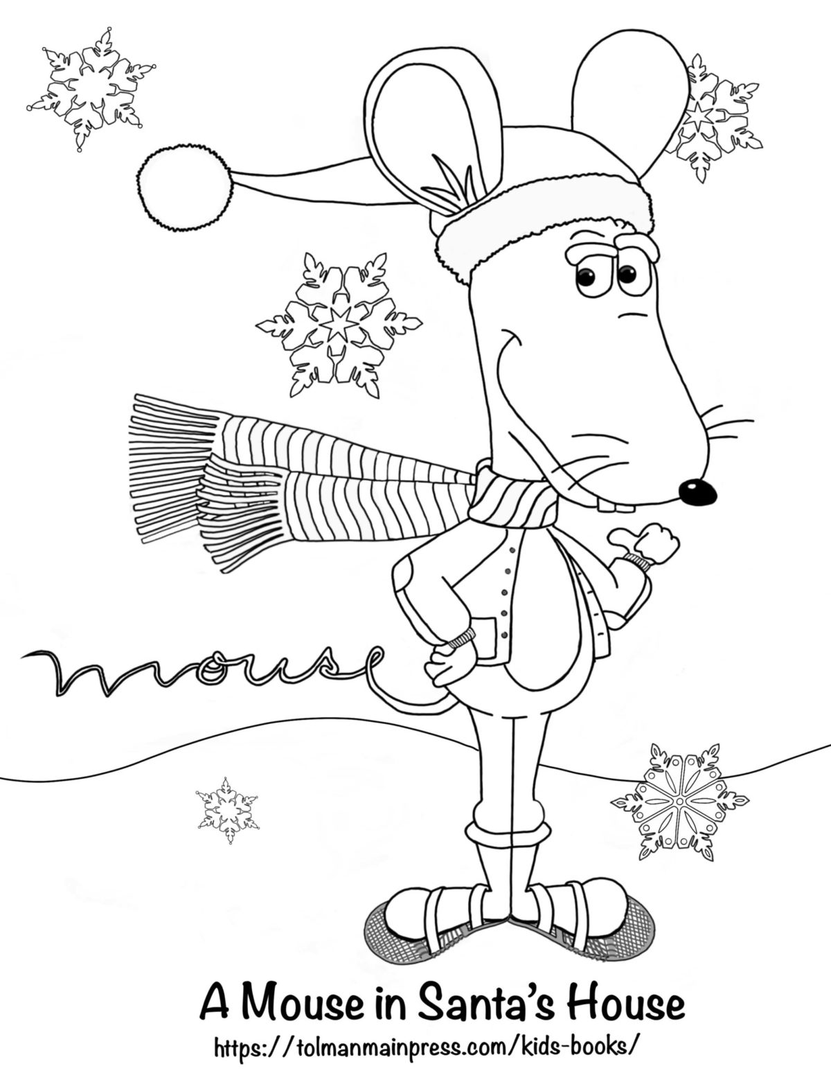 Winter Martin Coloring Page - Martin The Mouse